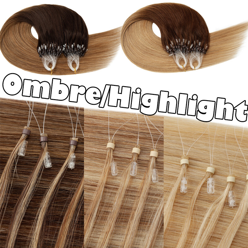 Premium Micro Loop Ring Beads Human Remy Hair Extensions 200S Thick ...