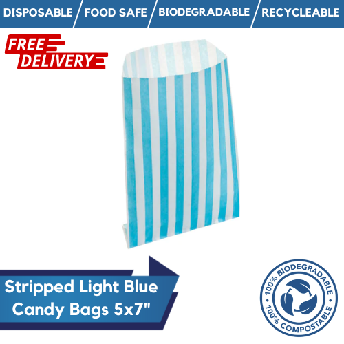 Candy Stripe Paper Bags Sweet Shop Candy Bags 5" X 7" & 7" X 9" Gift ...