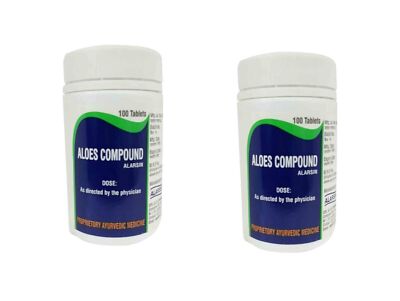 (Pack of 2) Alarsin Aloes Compound (100 Tablets Each), 100% Ayurvedic ...