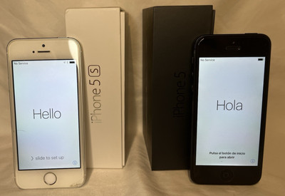 Apple iPhone 5 & 5S (32 GB) - 2 Phone Lot w/Boxes (A1453 - White, A1429 ...