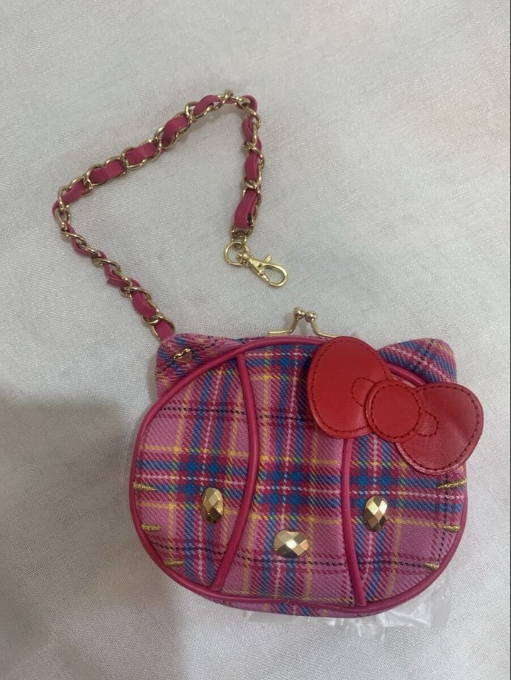 Hello Kitty Sanrio tartan check Scotland pouch with metal fittings 35th ...