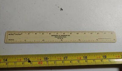 Vintage Arthur H. Thomas Co Philadelphia Celluloid Ruler Rare | eBay