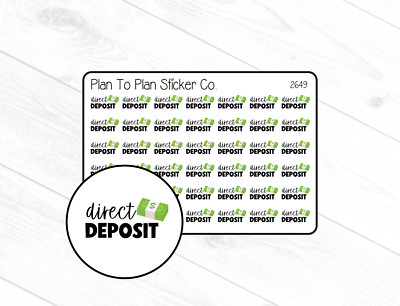 2649~~Direct Deposit Planner Stickers. | eBay