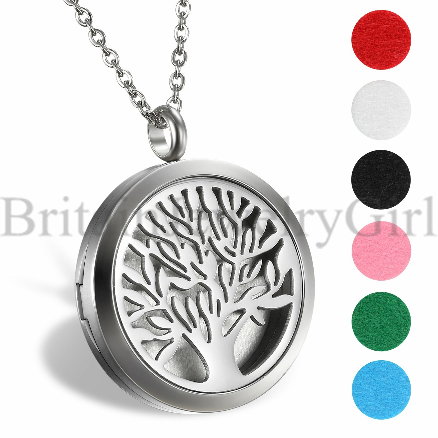 30mm Locket Pendant Aromatherapy Perfume Essential Oil Diffuser Chain ...