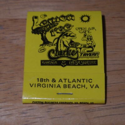 Vtg The Lemon Tree Cafe Clarke's Virginia Beach Virginia Matchbook ...