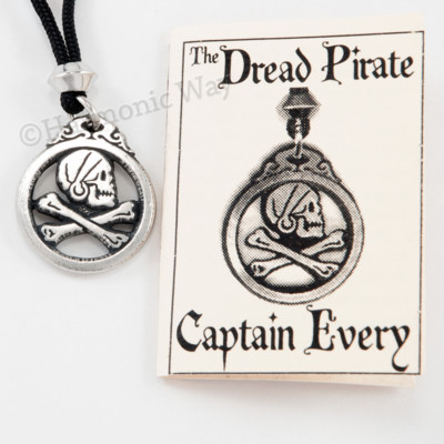PIRATE SKULL Necklace CROSS BONES Pendant Dread Pirate Captain Henry ...