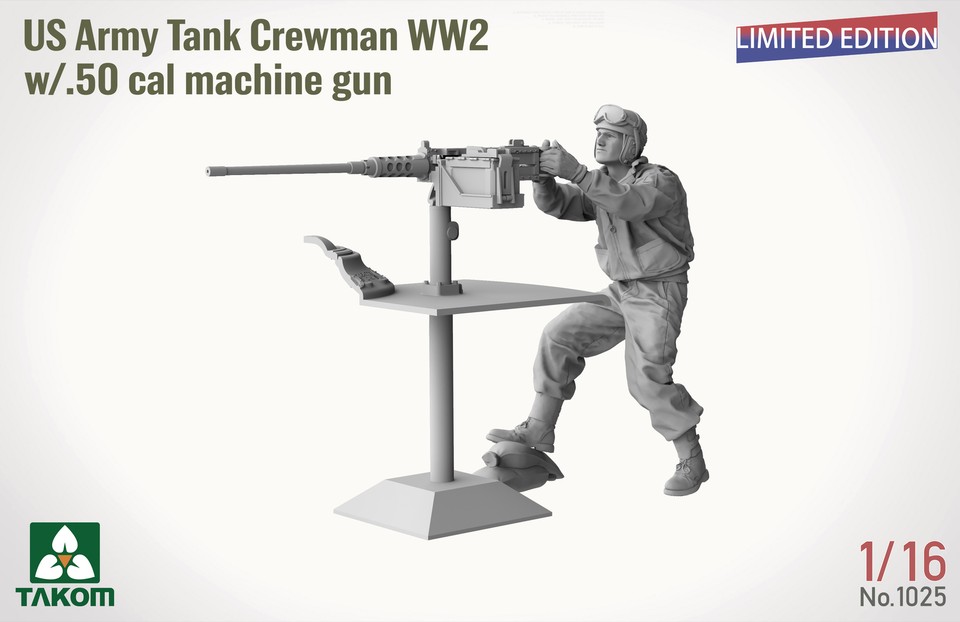 TAKOM 1025(NO BOX)1/16 Army Tank Crewman WW2 w/.50 cal Machine Gun ...