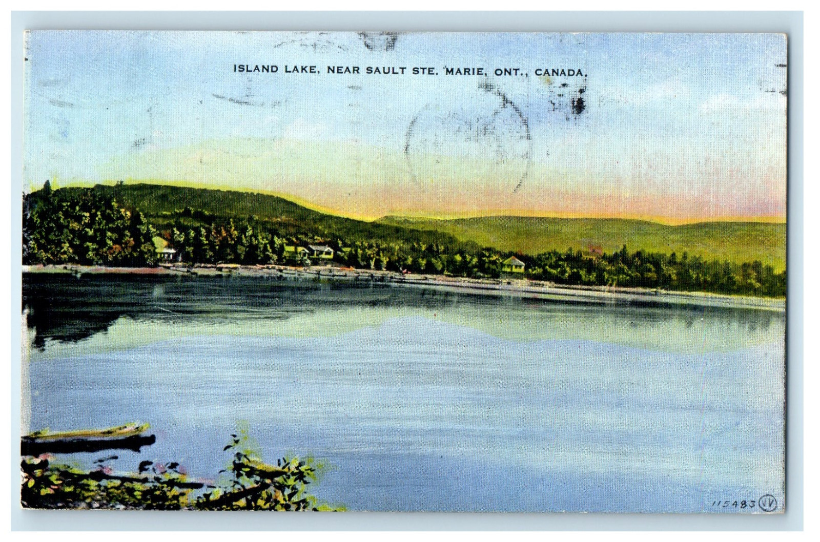 1937 Island Lake Near Sault Ste. Marie Ontario Canada Posted Postcard ...