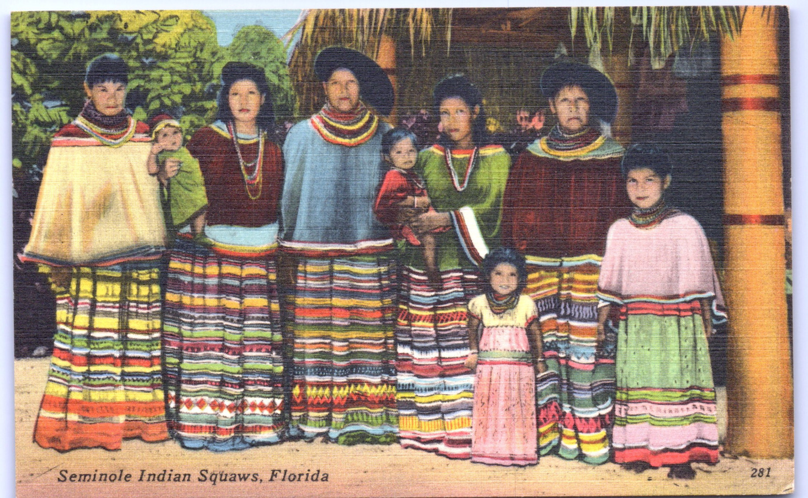 Postcard FL Seminole Indian Squaws and Children Florida O2 | eBay