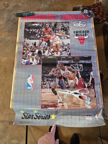 RARE Starline Michael Jordan Ron Jon 1989 Poster 34x22 Chicago Bulls ...