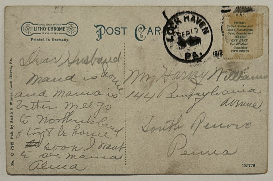 Lockport Road and River Bridge near Lock Haven PA Pennsylvania 1910s ...