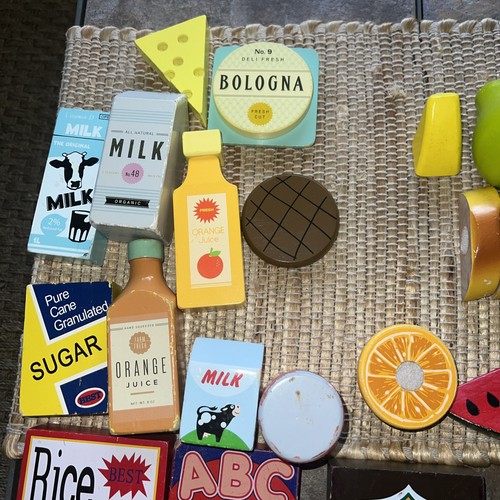 31 Pc Pretend Play Wooden Food Set/ Fruits/Vegetables | eBay