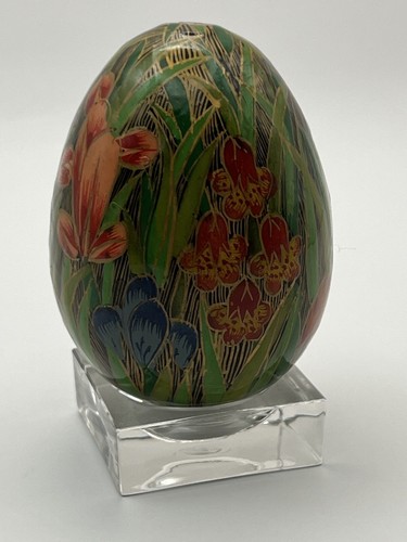 Handpainted Green Floral Collectible Egg | eBay