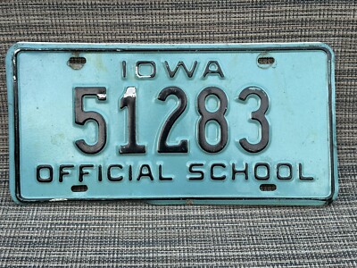 Undated IOWA License Plate ** OFFICIAL SCHOOL ** | eBay