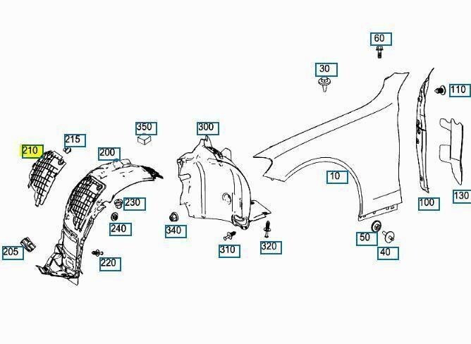 MERCEDES+BENZ+C+W205+Front+Right+Fender+Servicing+Flap+A2056900200 for ...