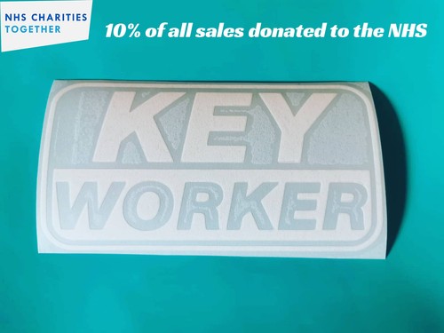 Vinyl Bumper Sticker 155mm Decal NHS Support Glossy "CARE KEY WORKER ...