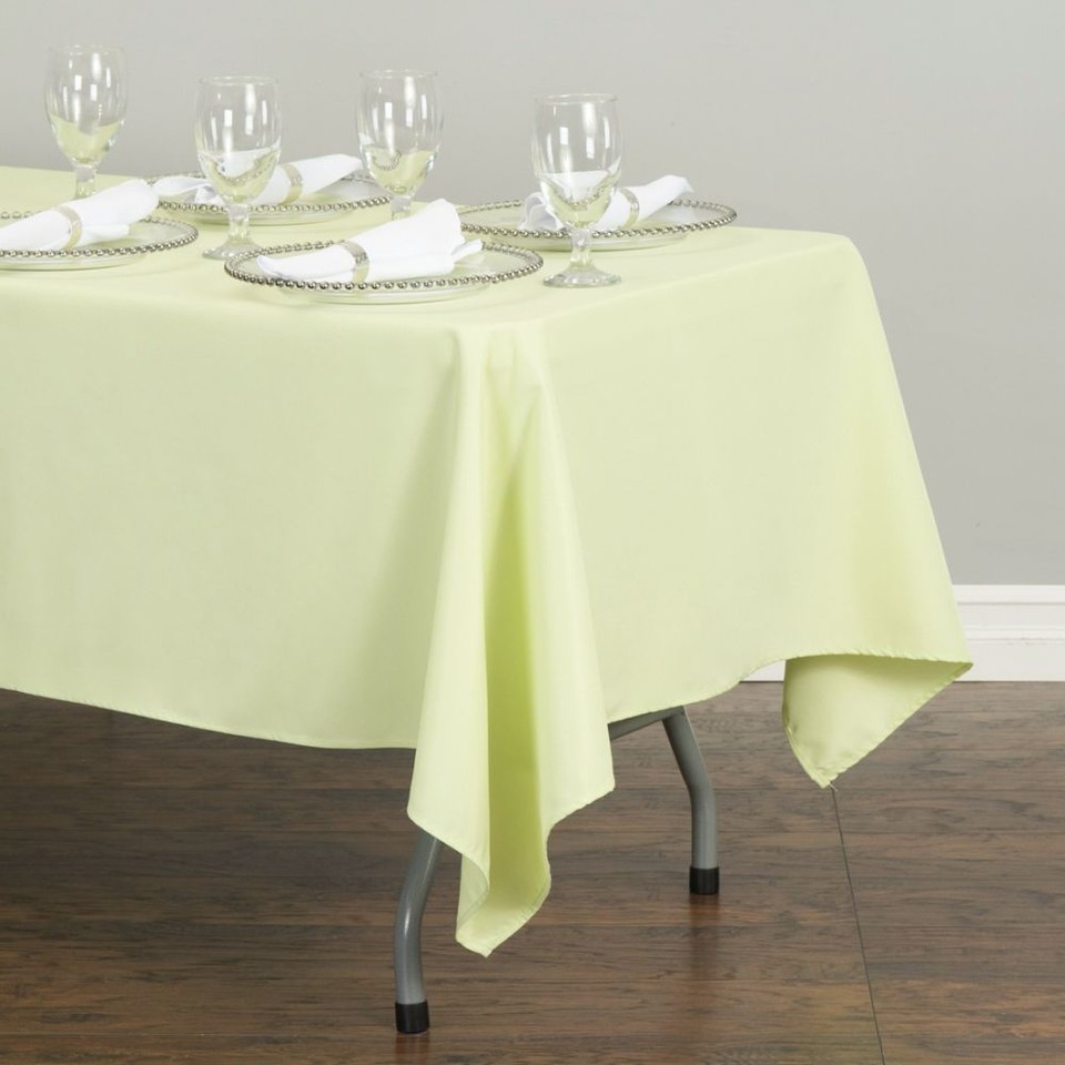 LinenTablecloth 60 x 102 in Rectangular Polyester Tablecloth Wedding ...