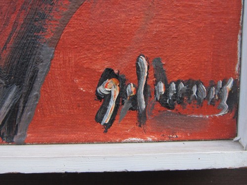 VINTAGE Oil Painting CLOWN & BALLOON Listed Oregon Artist ROBERT ...