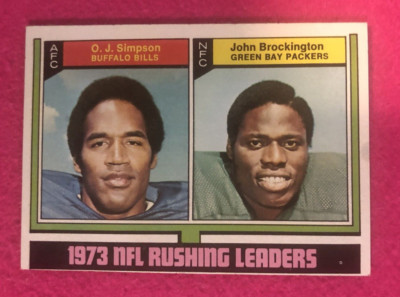 1974 Topps 1973 NFL Rushing Leaders OJ Simpson John Brockington #328 | eBay
