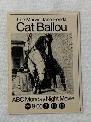 1971 small ABC tv ad~ movie CAT BALLOU Lee Marvin | eBay