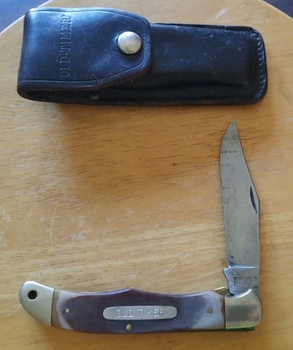 👀Vintage Schrade Old Timer 1250T Liner Lock Folding Hunter Knife With ...
