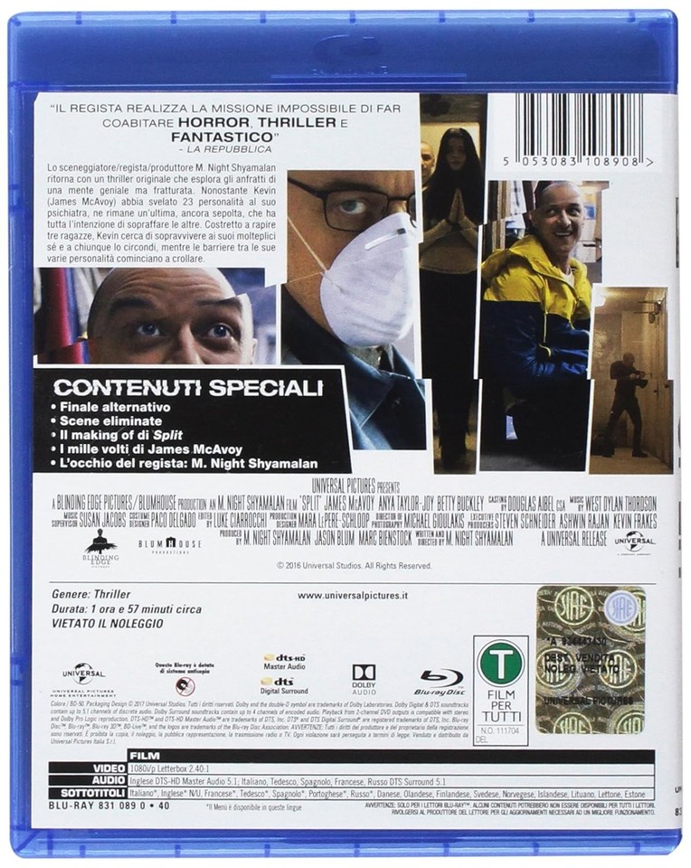 Split (Blu-ray) James McAvoy Anya Taylor-Joy Betty Buckley (UK IMPORT) | eBay