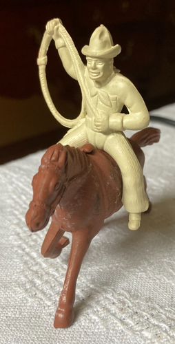 Vintage Marx 1950's 60mm Vinyl Chubby Cowboy with Lasso on Galloping ...