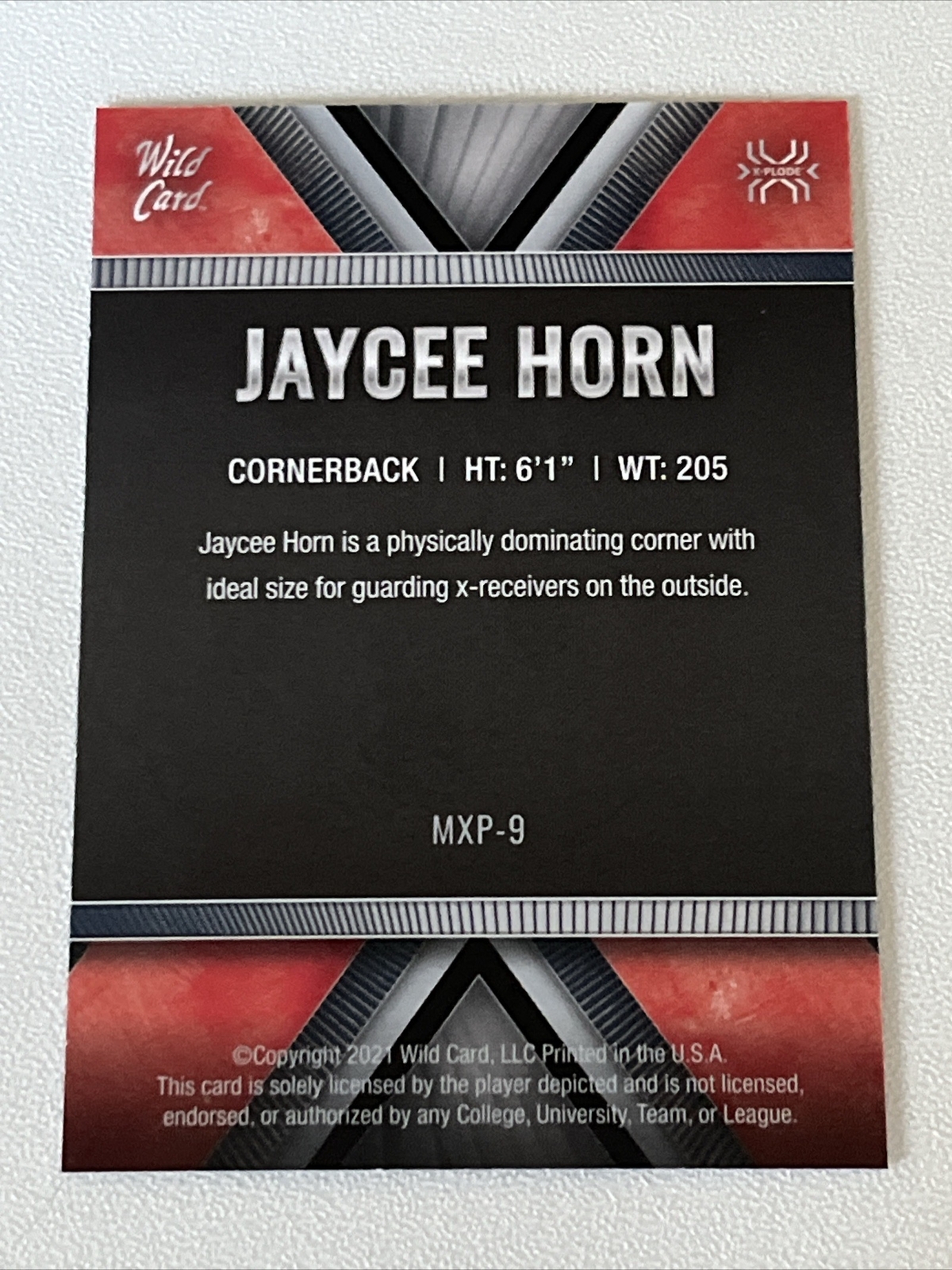 2021 Wild Card Matte Jaycee Horn X-Plode Insert card Red #MXP-9 C8 | eBay