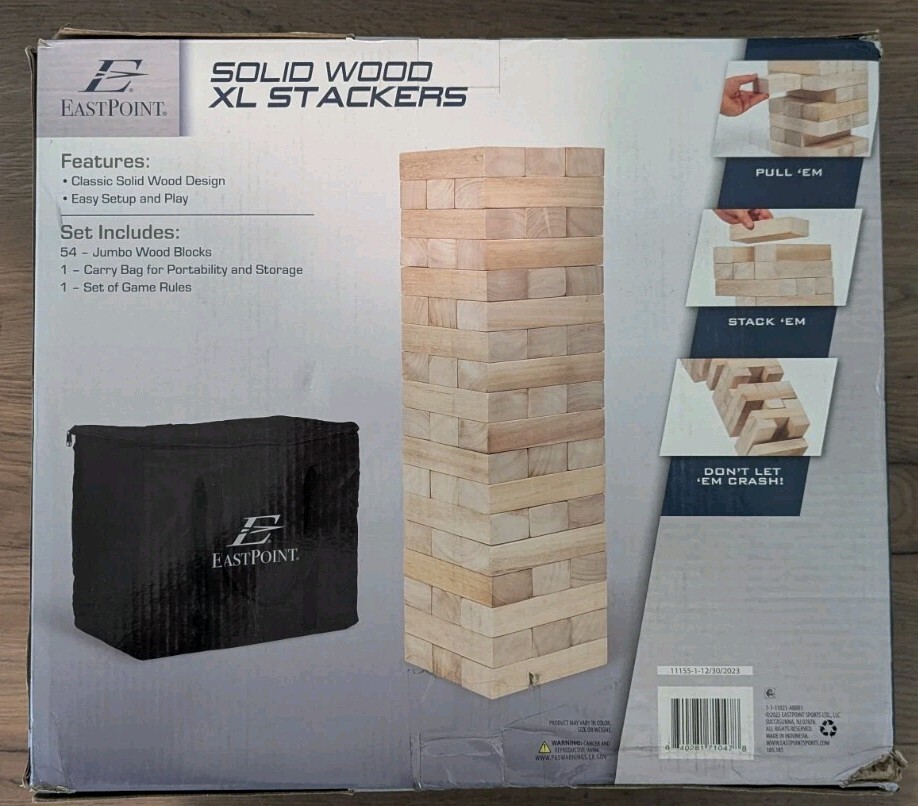 EASTPOINT Solid Wood XL Stackers - Tower Block Stacking Game (Open Box ...
