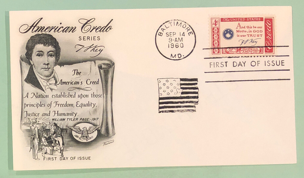 Sc 1142 4c 1960 American Credo Francis Scott Key FDC Fleetwood Cachet ...