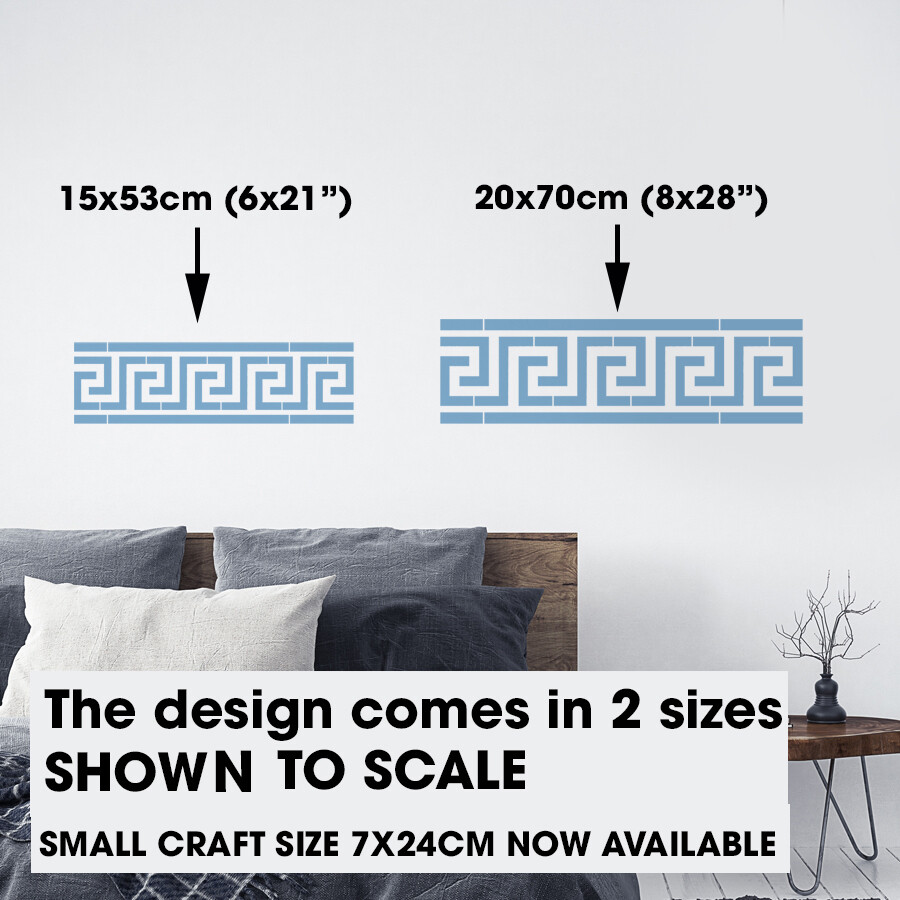 Greek KEY Wall Border Pattern Stencil, Greek Tile Effect border pattern ...