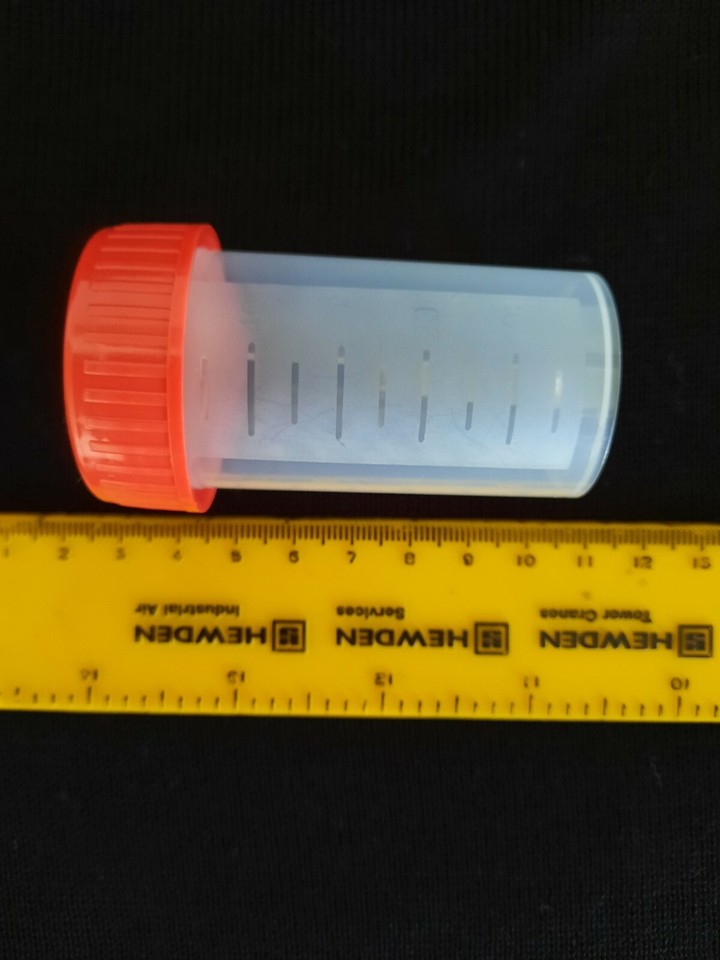 60ml New small plastic specimen/sample screw top jar/pot/container x 50 ...