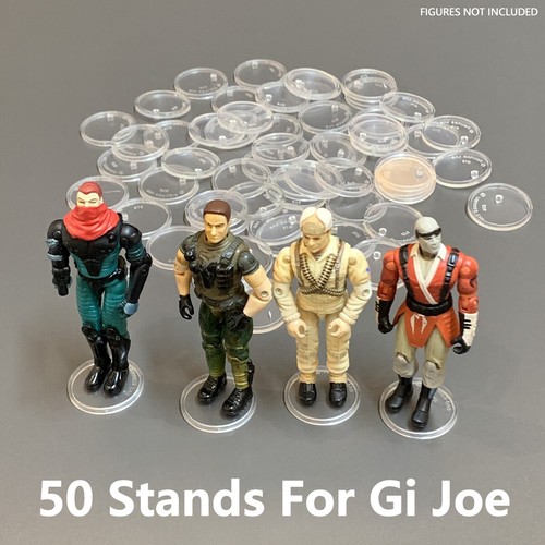 LOT 50 VINTAGE GI JOE STANDS BASE FOR DISPLAY FIGURES CLEAR G.I JOE ...