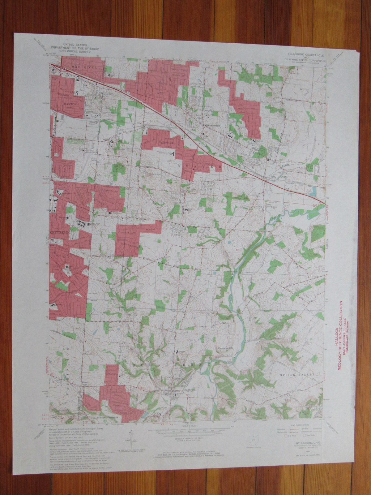 Bellbrook Ohio 1967 Original Vintage USGS Topo Map | eBay