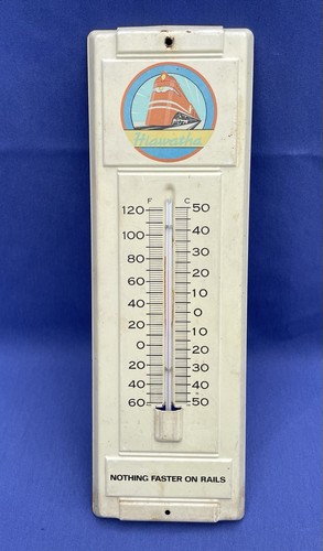 Vintage Milwaukee Road Hiawatha Railroad Advertising Thermometer Made ...