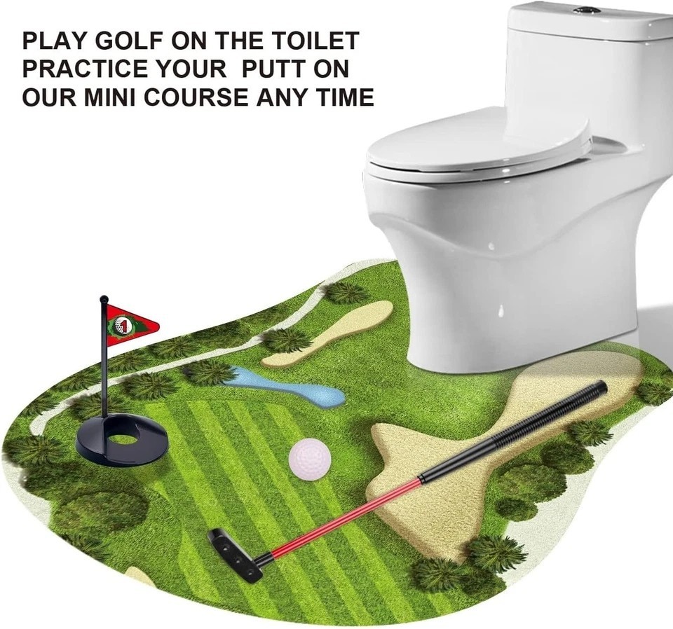 Toilet Golf Game-Practice Mini Golf in Any Restroom/Bathroom - Great ...