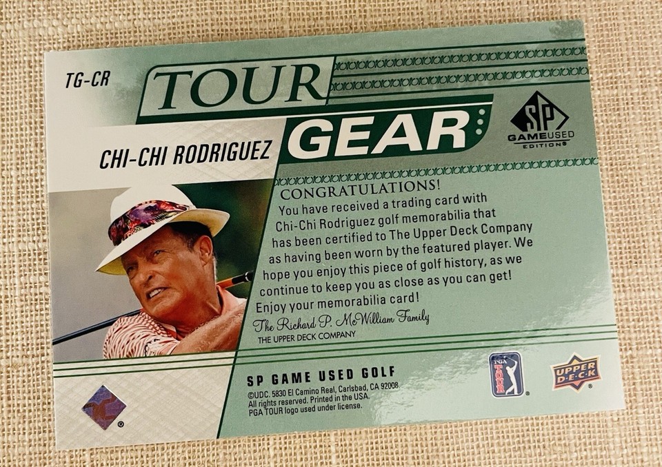 2021 Upper Deck SP PGA CHI CHI RODRIGUEZ Tour Gear DUAL Worn Shirt ...