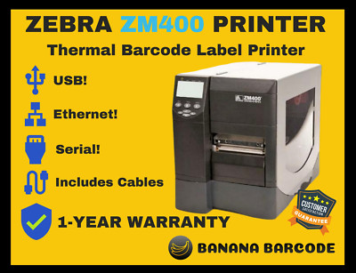Zebra ZM400 Industrial Thermal Label Printer, USB, LAN, 1-Year Warranty ...