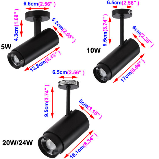 LED COB Ceiling Lights Dimmable Lamp Fixture Zoomable Picture Foucs ...