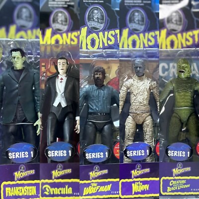 Universal Monsters (series 1) Action Figures Complete Set x 5 By Toy ...