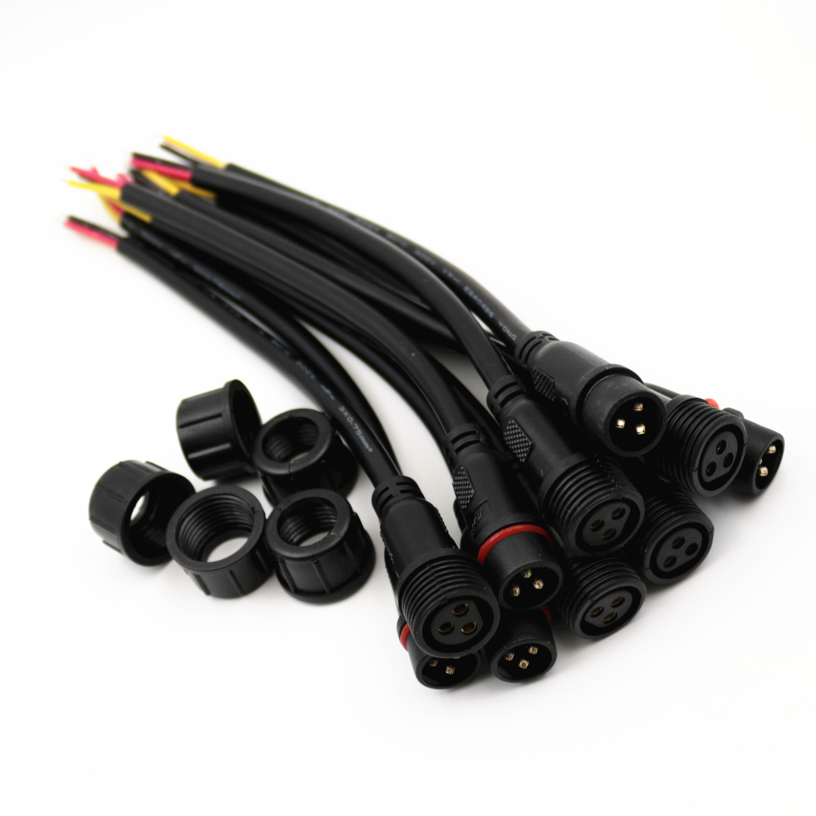 5Pairs IP65 3 Pin 18AWG LED Strips Male Female Waterproof Wire Cable ...