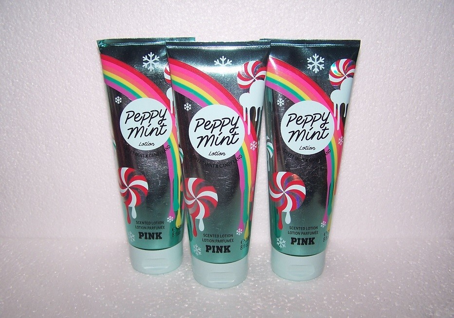 Victoria's Secret Peppy Mint Lotion 8 oz - Lot of 3 - Sweet Mint Candy ...