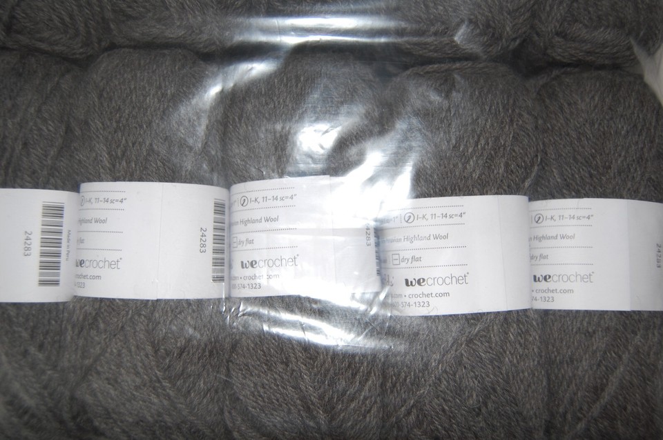 Lot of 10-Sk Wool of the Andes, Peruvian Highland Wool, #4 Med, Gray ...