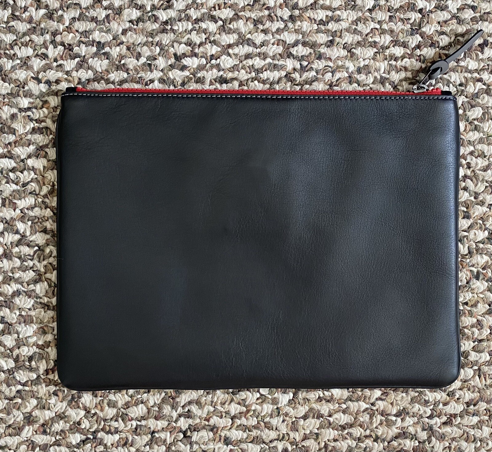 COACH BLACK LEATHER OMBRE LARGE ZIP POUCH 84739 - Gem