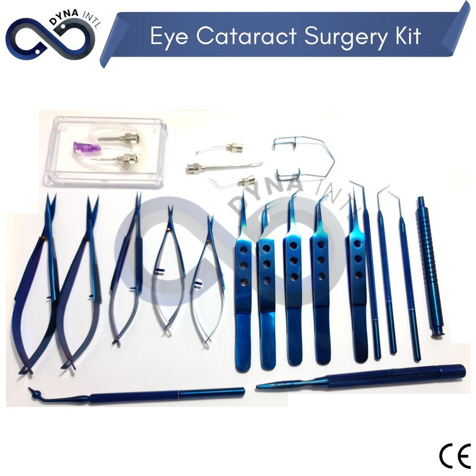 Eye Cataract Titanium Set 21 Pcs Ophthalmic Surgical Instruments Set ...