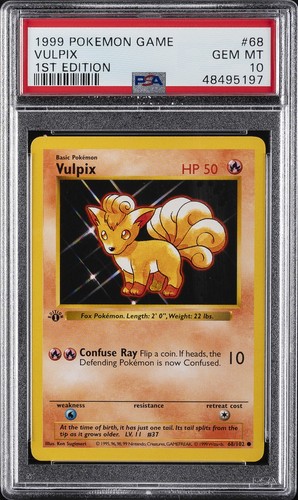 1999 POKEMON BASE SET 1ST EDITION #68 VULPIX PSA 10 | eBay