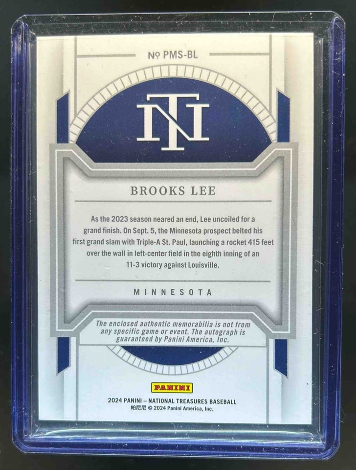 2024 National Treasures Brooks Lee Holo Gold Prospect Patch Auto ...