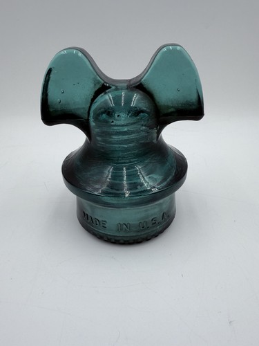 Antique Hemingray Aqua Blue Mickey Mouse Glass Insulator #60 | eBay