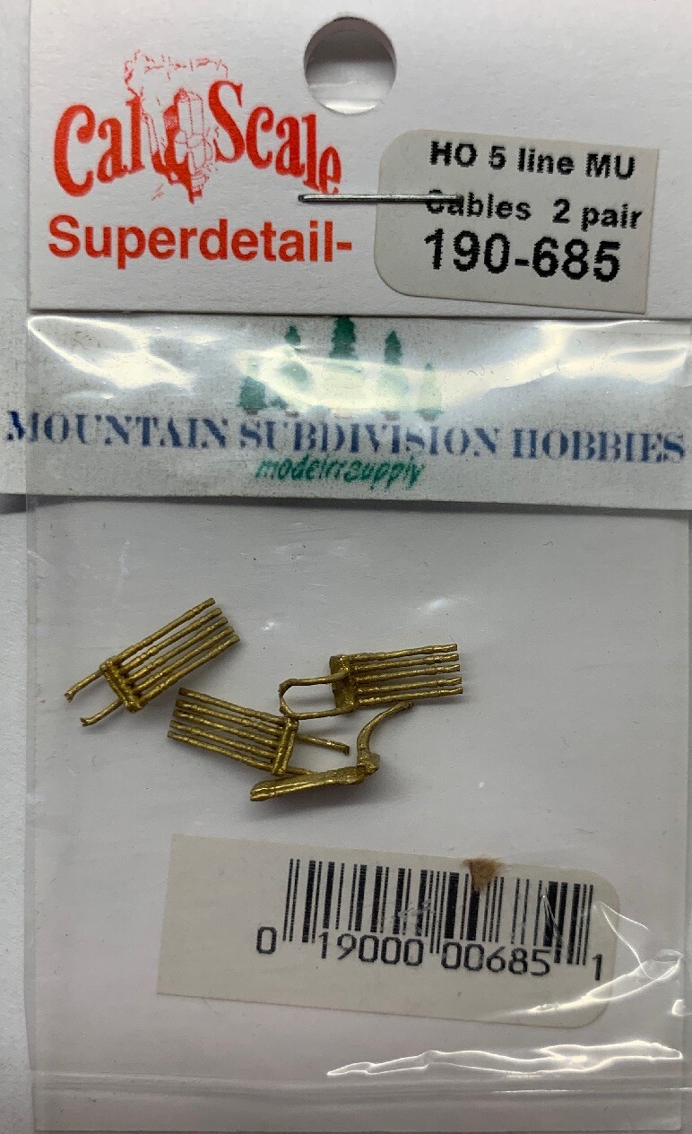 CAL-SCALE 685 HO 5 Line MU Cables 1 pair (Brass) MODELRRSUPPLY $5 ...