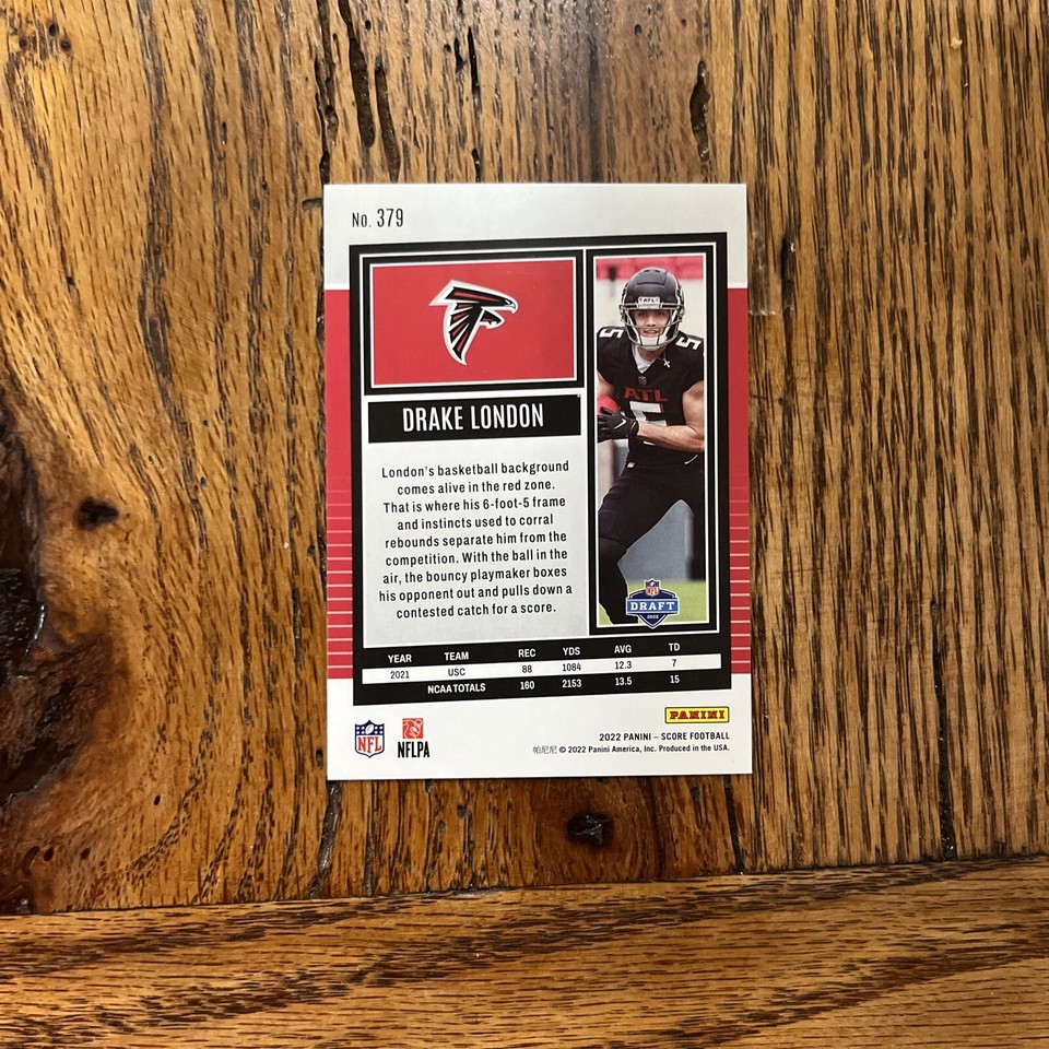 Drake London Rookie Card #379 2022 Score Football Atlanta Falcons | eBay
